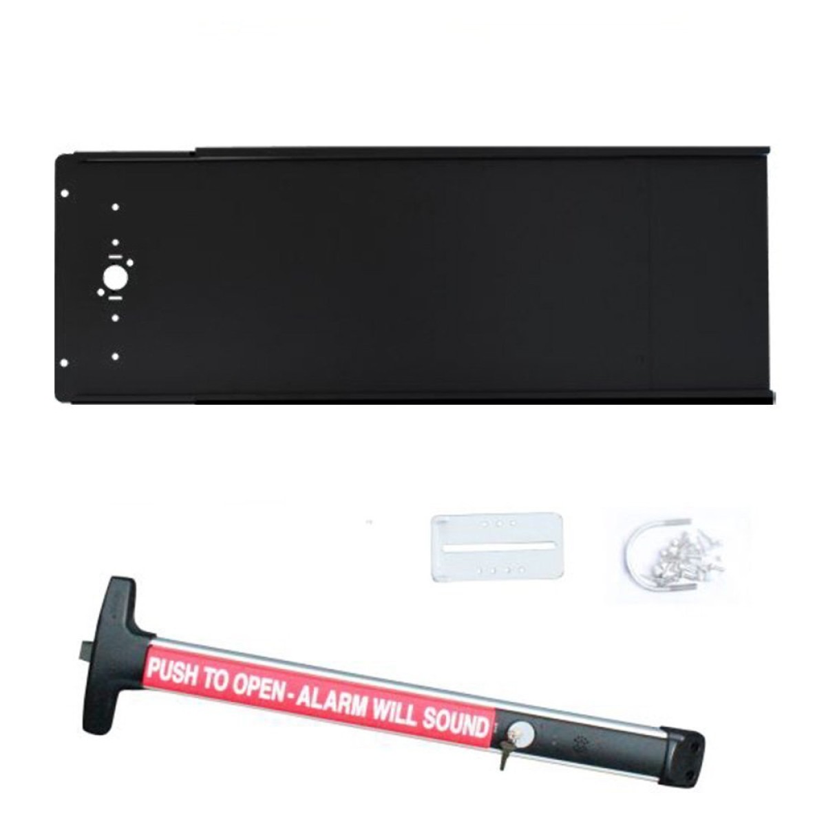 Chain Link Fence Gate DAC 36" Black Detex Standard Alarmed Exit Bar Kit ...