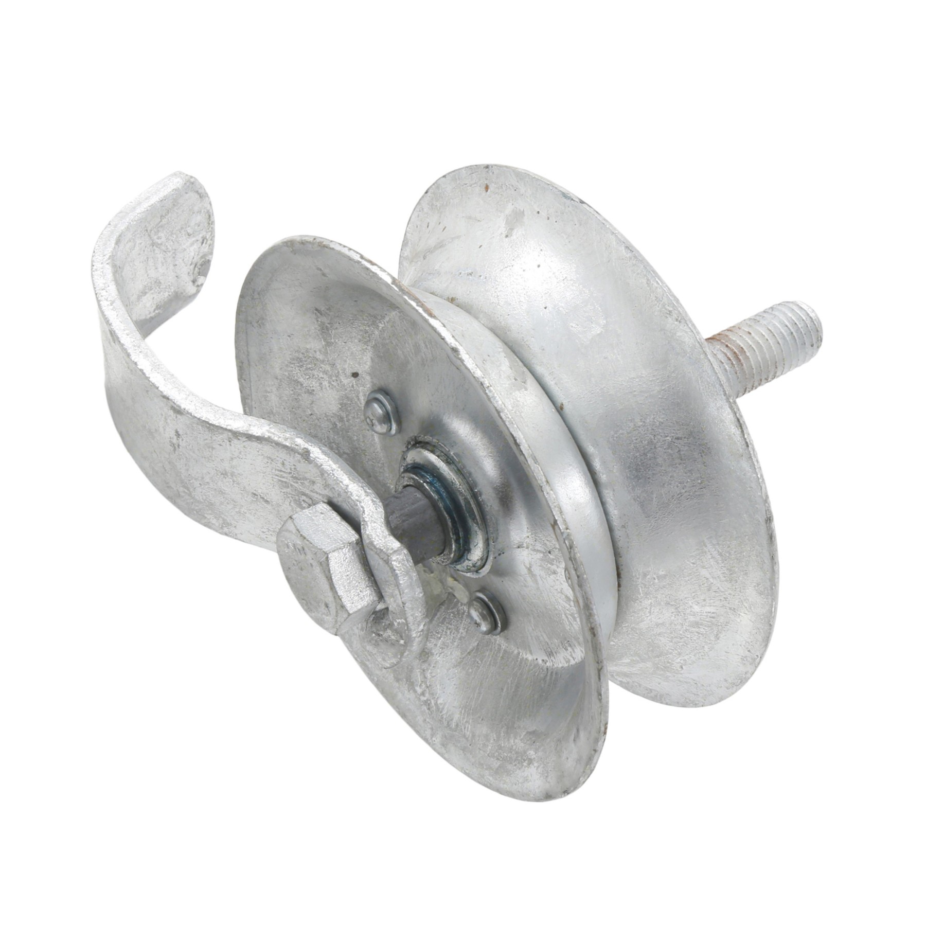 Chain Link 1 5/8" Gate Pipe Track Safety Roller w/ 5" Wheel (Galvanized ...