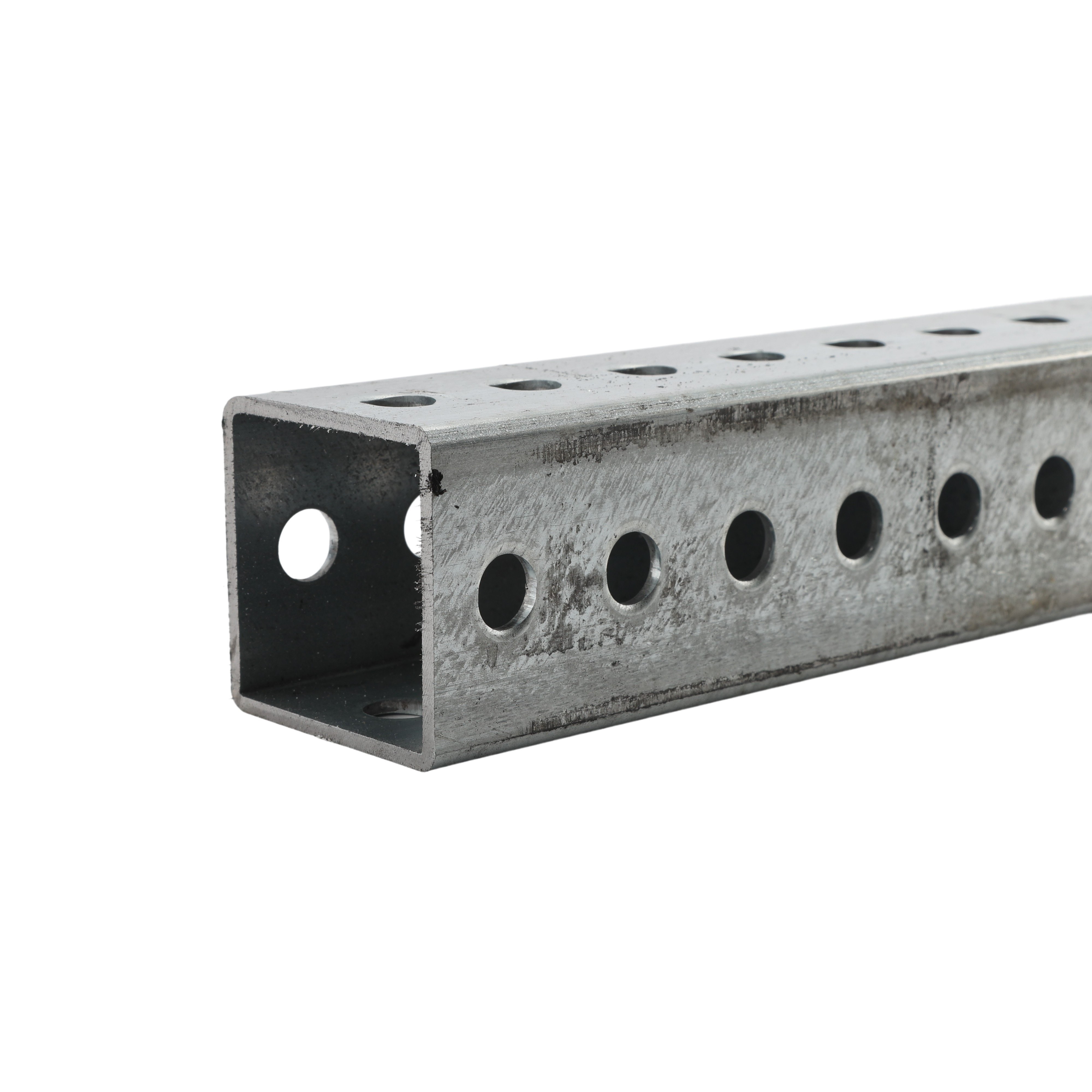 Telspar 2 x2" Square Sign Post with Holes 7' Long 12 Gauge (Pre-Galv Plus G90) | Chain Link Fittings