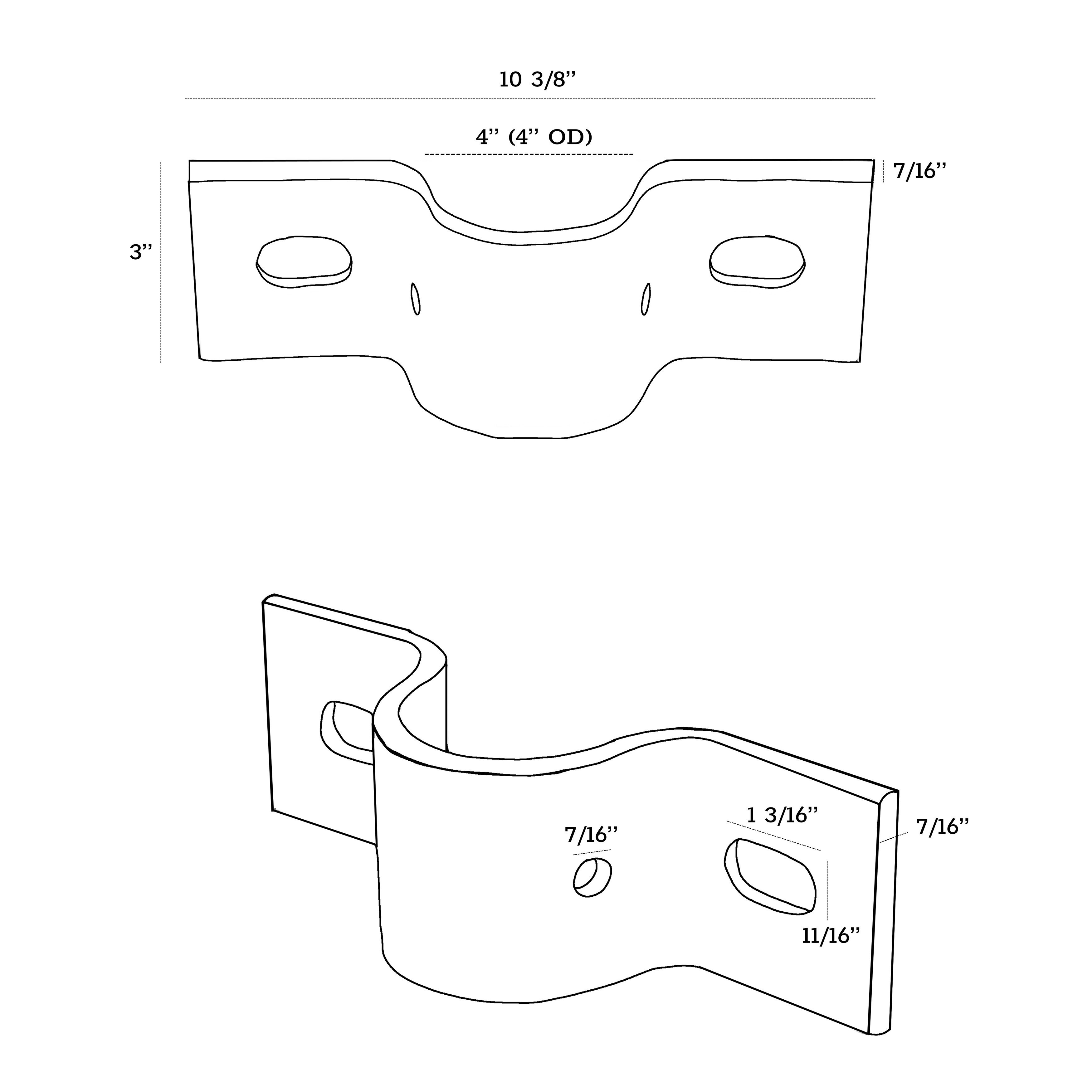 Chain Link 4" Industrial Facia / Side Wall Mount Chain Link Fence ...