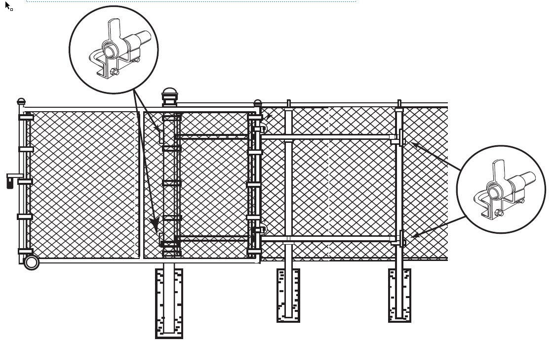 Chain Link Cantilever Gate Roller Stop for 1 5/8" Track | Chain Link ...