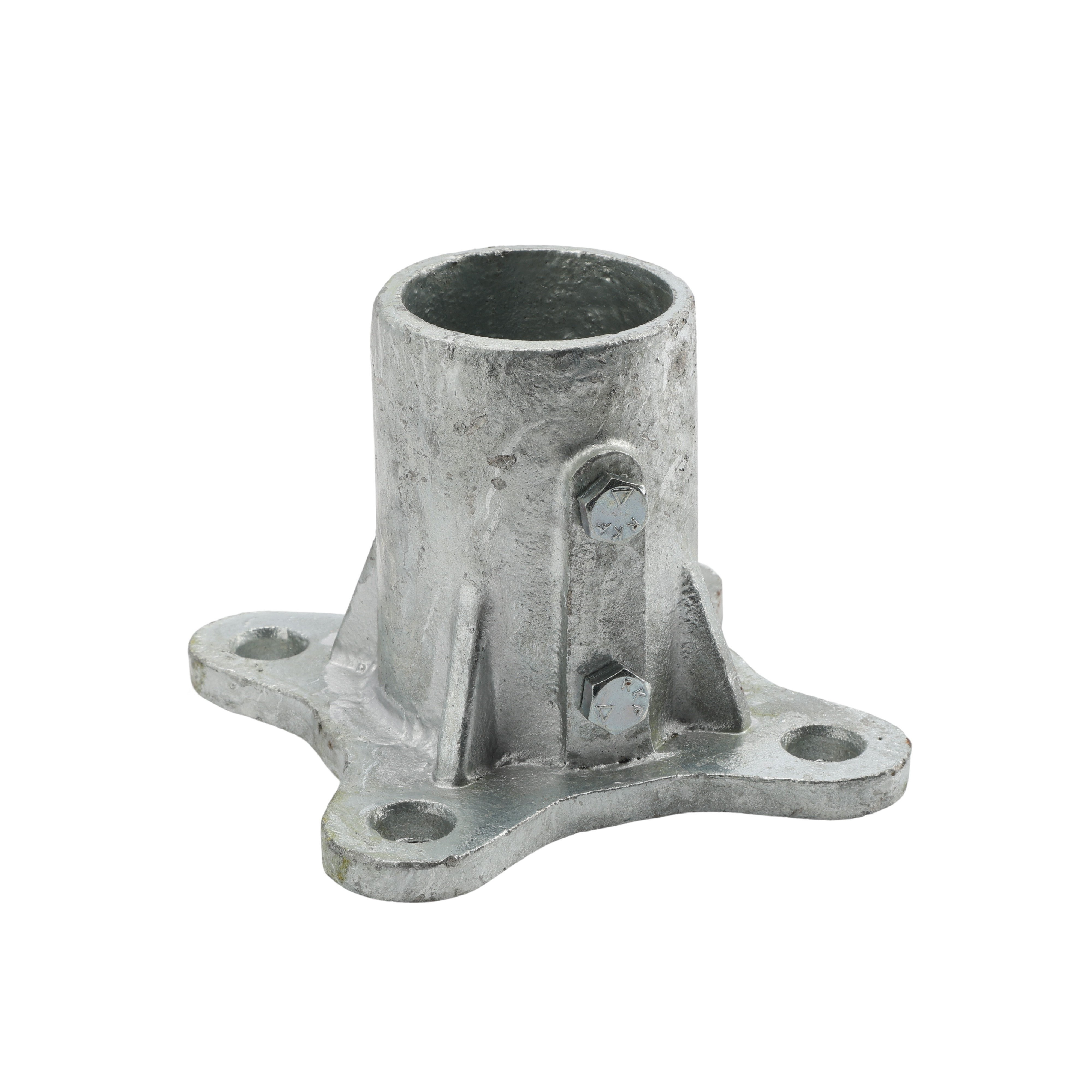 Chain Link 2 1/2" [2 3/8" OD] Surface Mount Floor Flange w/ 2 Set ...