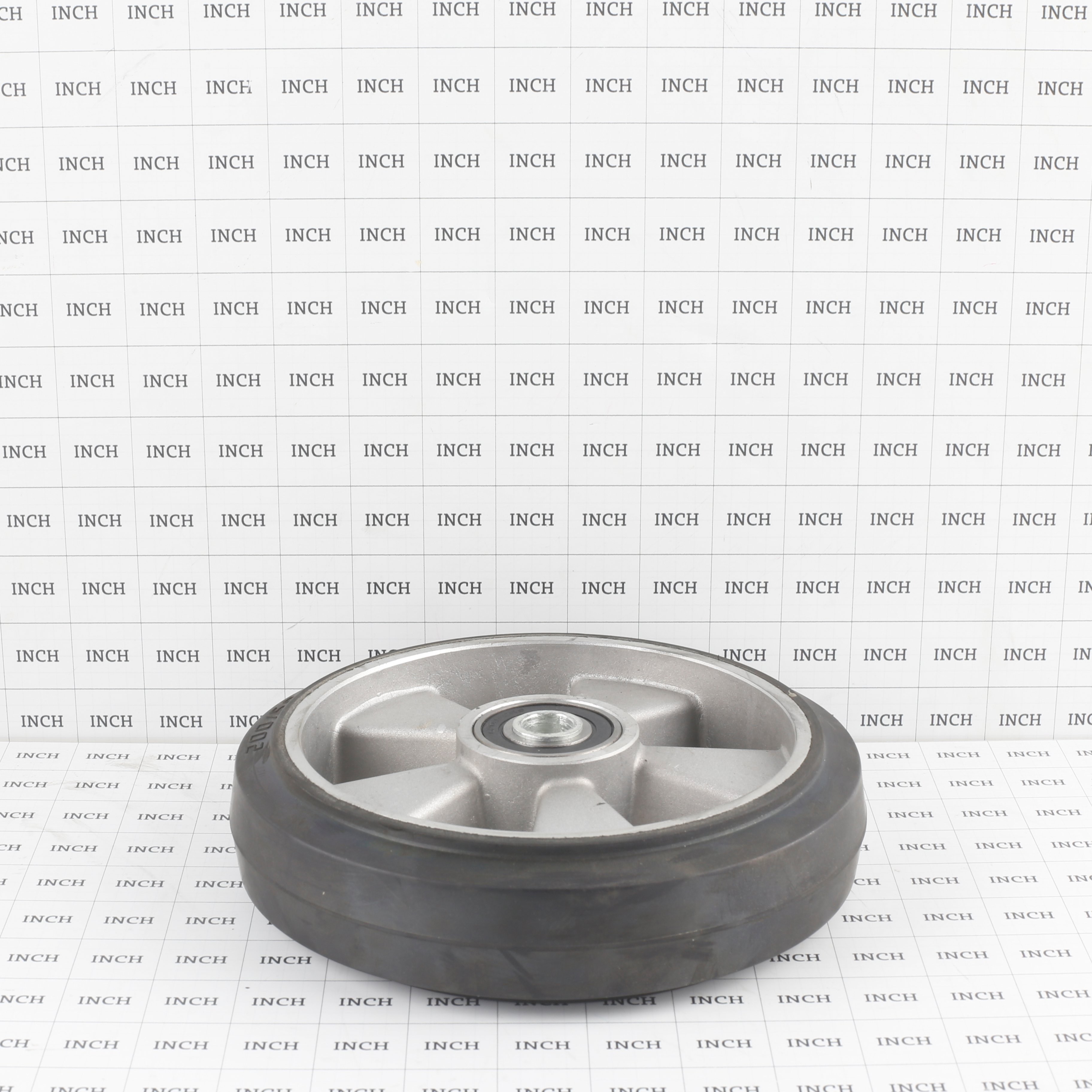 Chain Link 8" Heavy Duty Solid Black Rubber with Aluminum Rim for 5/8 ...