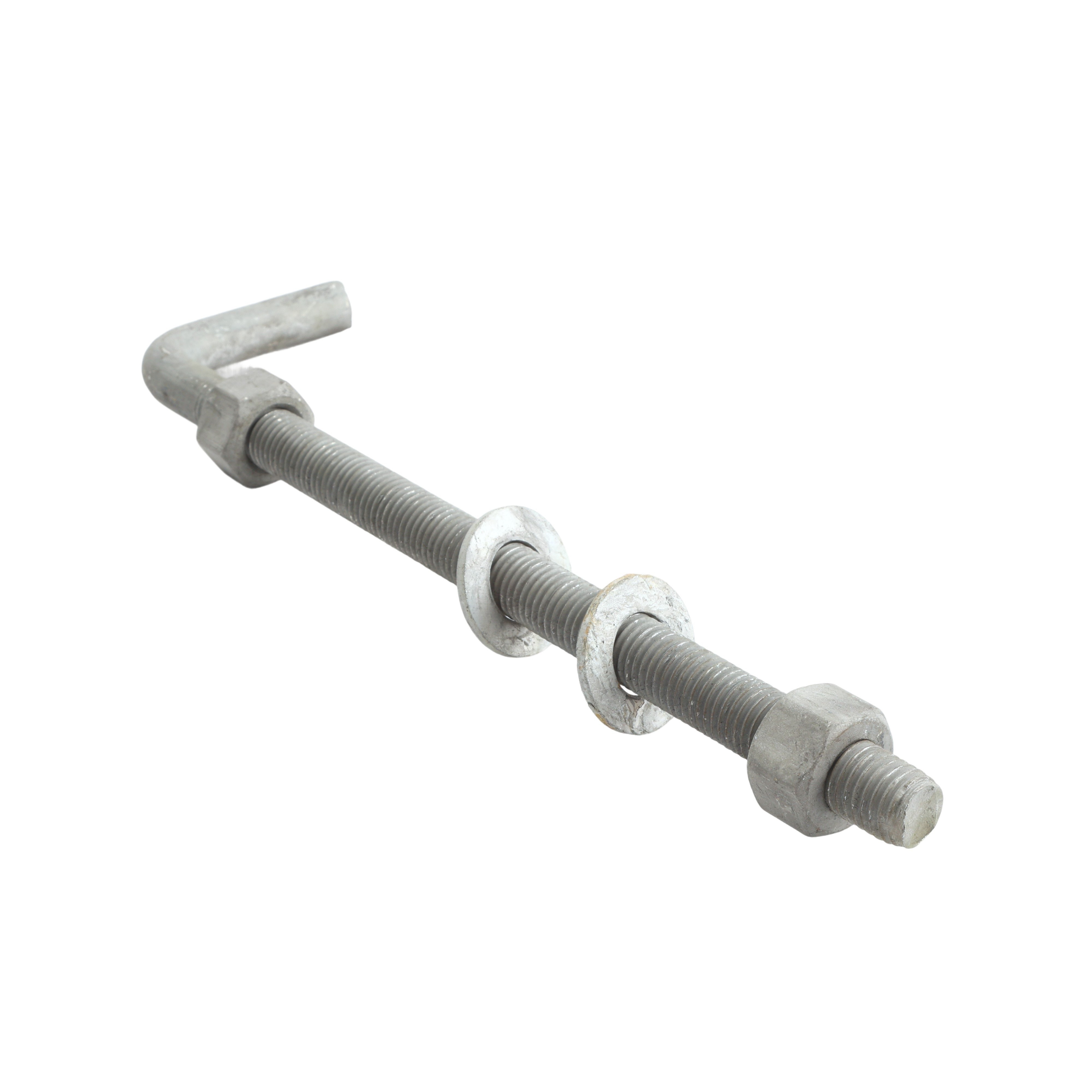 Chain Link 3/4" x 12" Male J-Bolt Gate Hinge w/ 2 Nuts (Galvanized ...