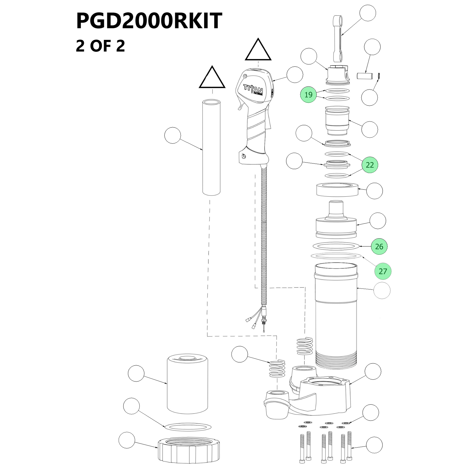 Titan Post Drivers O-Ring Rebuild Kit 2000/2000X - PGD2000RKIT | Chain ...