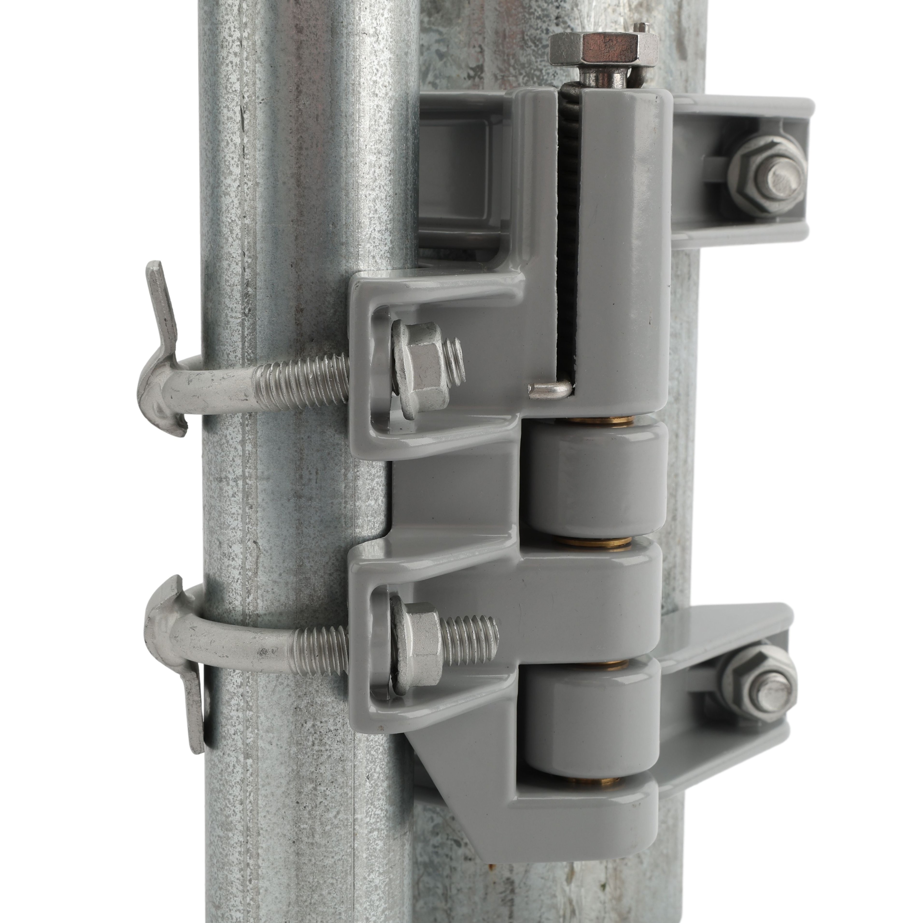 Chain Link Gray Self-Closing Spring Universal Gate Hinge (1 3/8" / 1 5/ ...