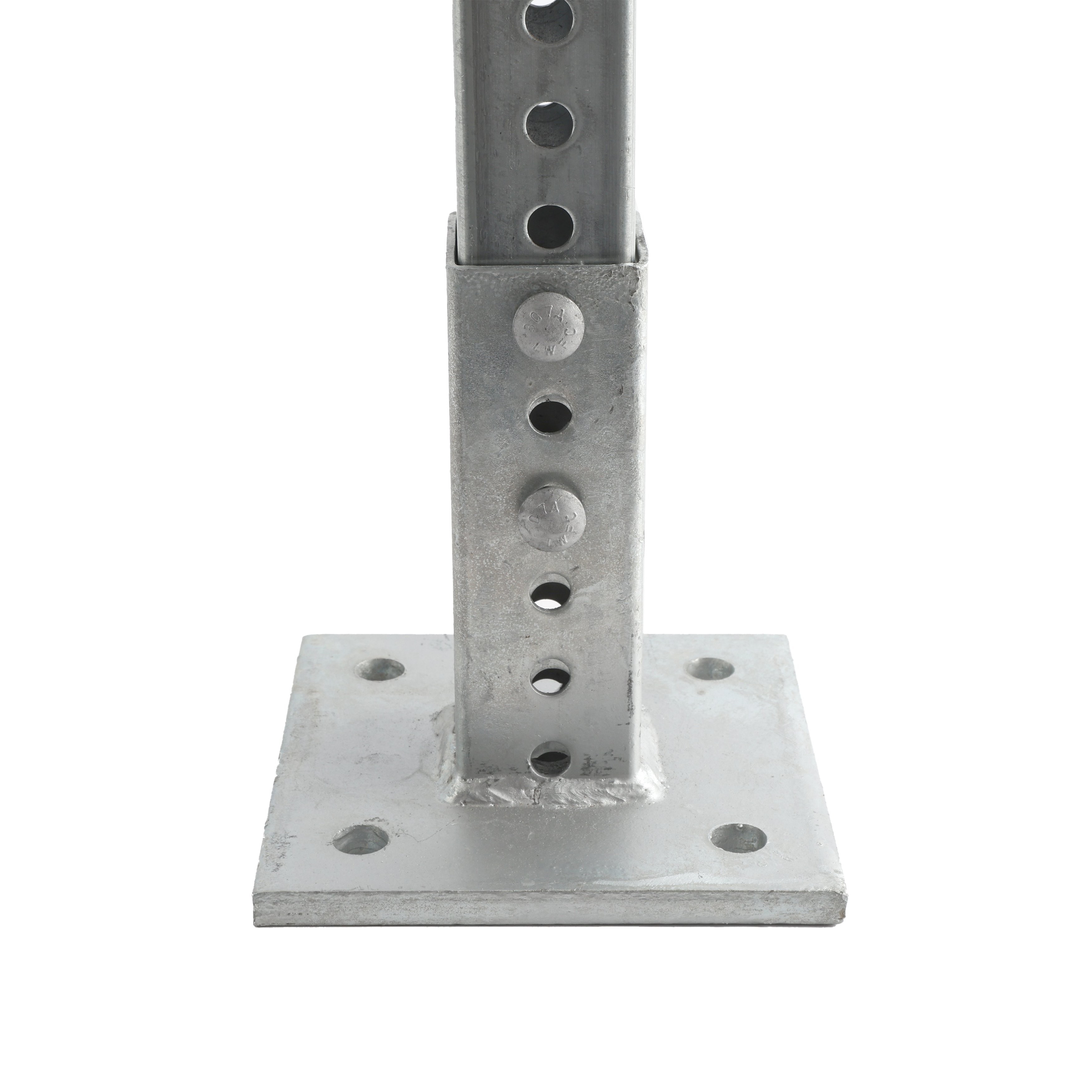 1 3/4" x 1 3/4" Square Sign Post Floor Anchor Flange Sign Post Mounting ...