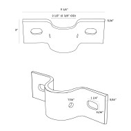 Chain Link 2 1/2" (2 3/8" OD) Industrial Facia / Side Wall Mount Chain ...