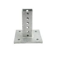 2" x 2" Square Sign Post Floor Anchor Flange Sign Post Mounting Base ...
