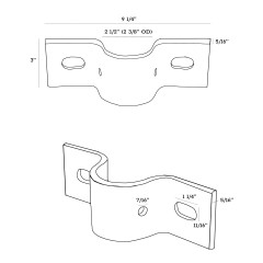 Chain Link 2 1/2" (2 3/8" OD) Industrial Facia / Side Wall Mount Chain ...