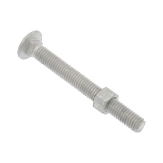 Chain Link 3/8" x 3 1/2" Carriage Nut & Bolt (Hot Dip Galvanized Steel) - HDG Carriage Bolts ...