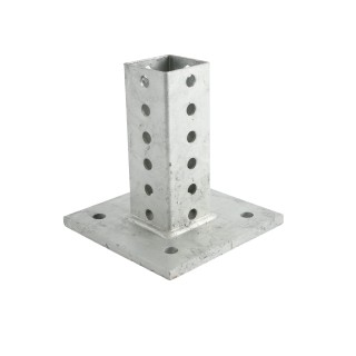 2" x 2" Square Sign Post Floor Anchor Flange Sign Post Mounting Base ...