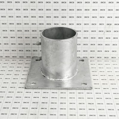 Chain Link Fence 4" (Fits 4" OD) Post Floor Flanges - Pressed Steel ...