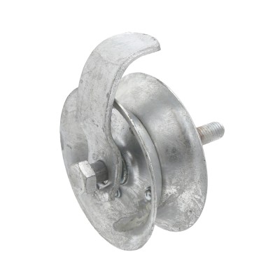 Chain Link 1 5/8" Gate Pipe Track Safety Roller w/ 5" Wheel (Galvanized ...