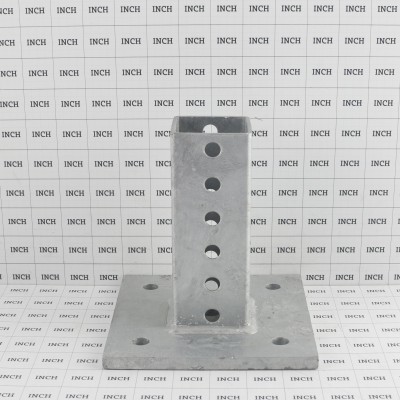2" x 2" Square Sign Post Floor Anchor Flange Sign Post Mounting Base ...