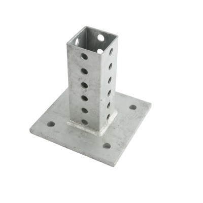 2" x 2" Square Sign Post Floor Anchor Flange Sign Post Mounting Base ...